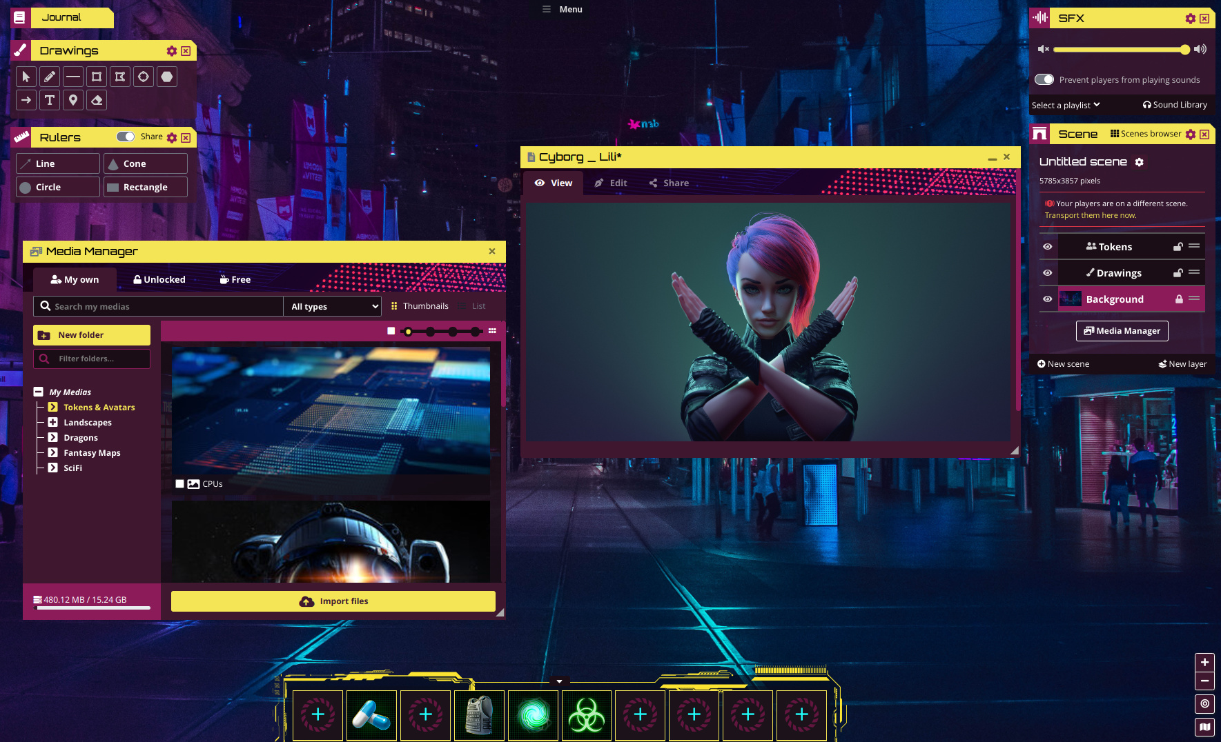 Cyberpunk Table Skin · Skin del tavolo · Let's Role